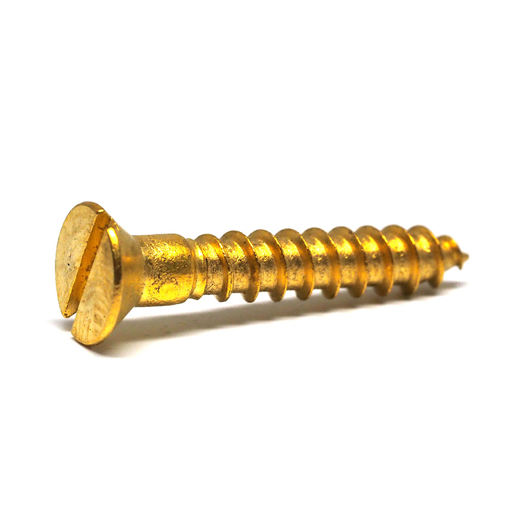 10g x 1.1/2″ Brass Countersunk Head Slot Wood Screw - Bolts & Industrial Supplies