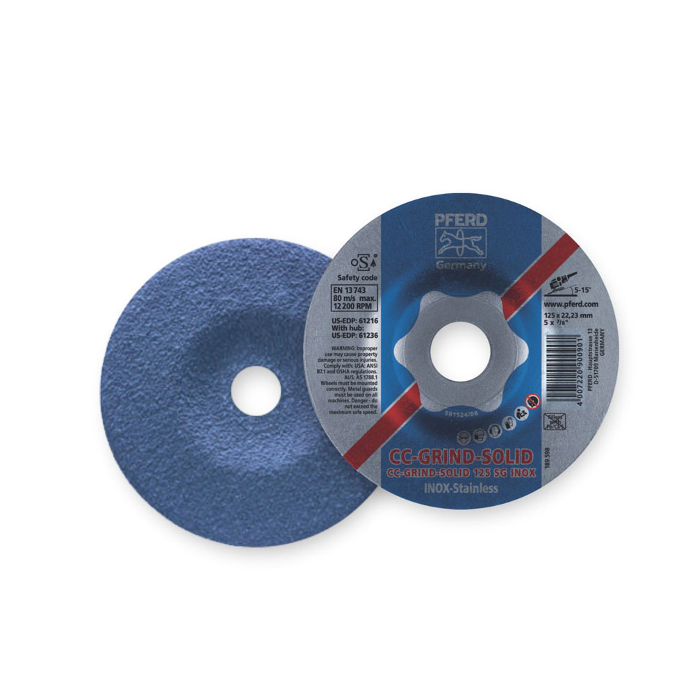 Grinding Discs - CC-GRIND-SOLID 125 SG INOX - Bolts & Industrial Supplies