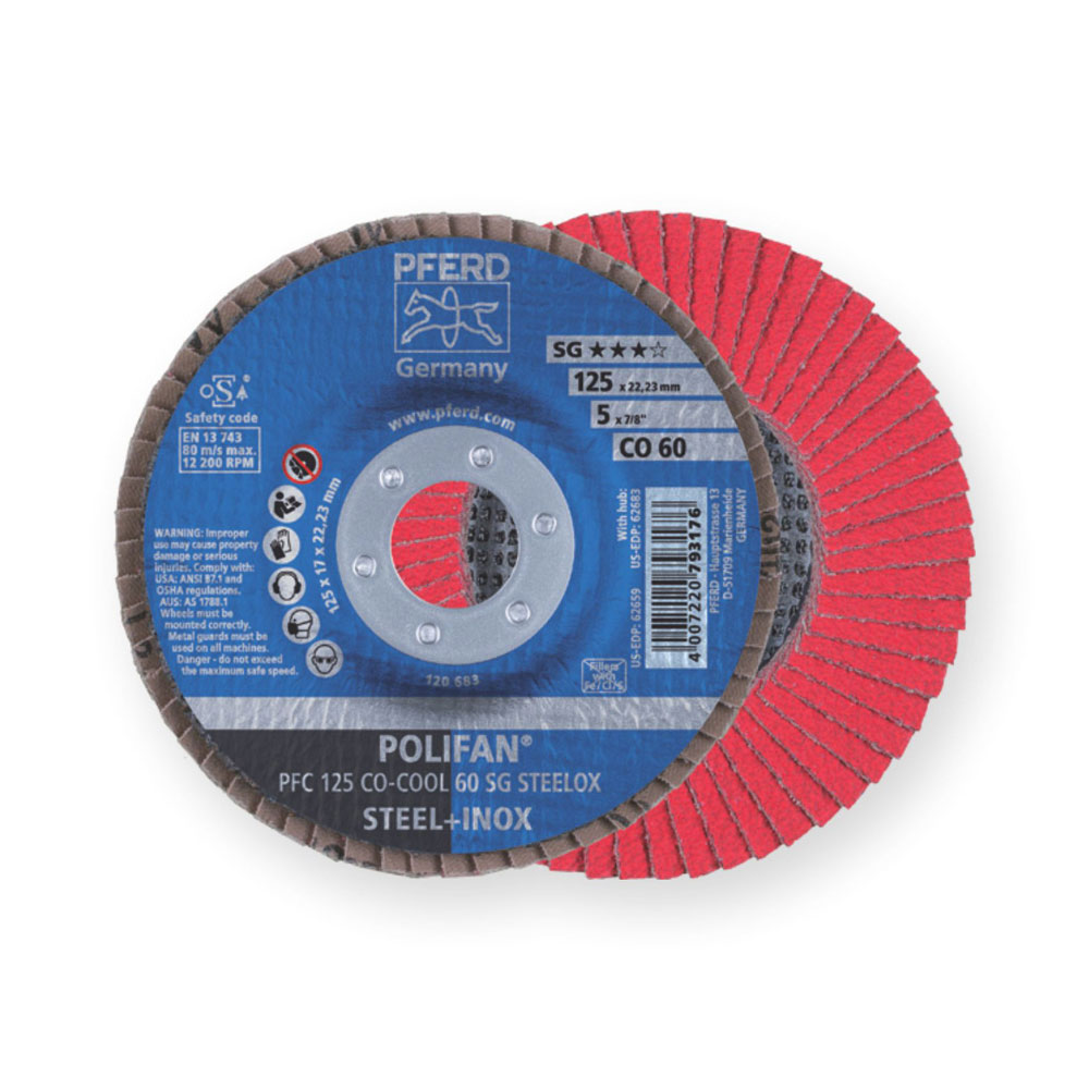 POLIFAN STRONG Flap Disc SGP COOL Ceramic - STEEL / INOX PFC 125 CO 60 SGP-COOL - Bolts ...