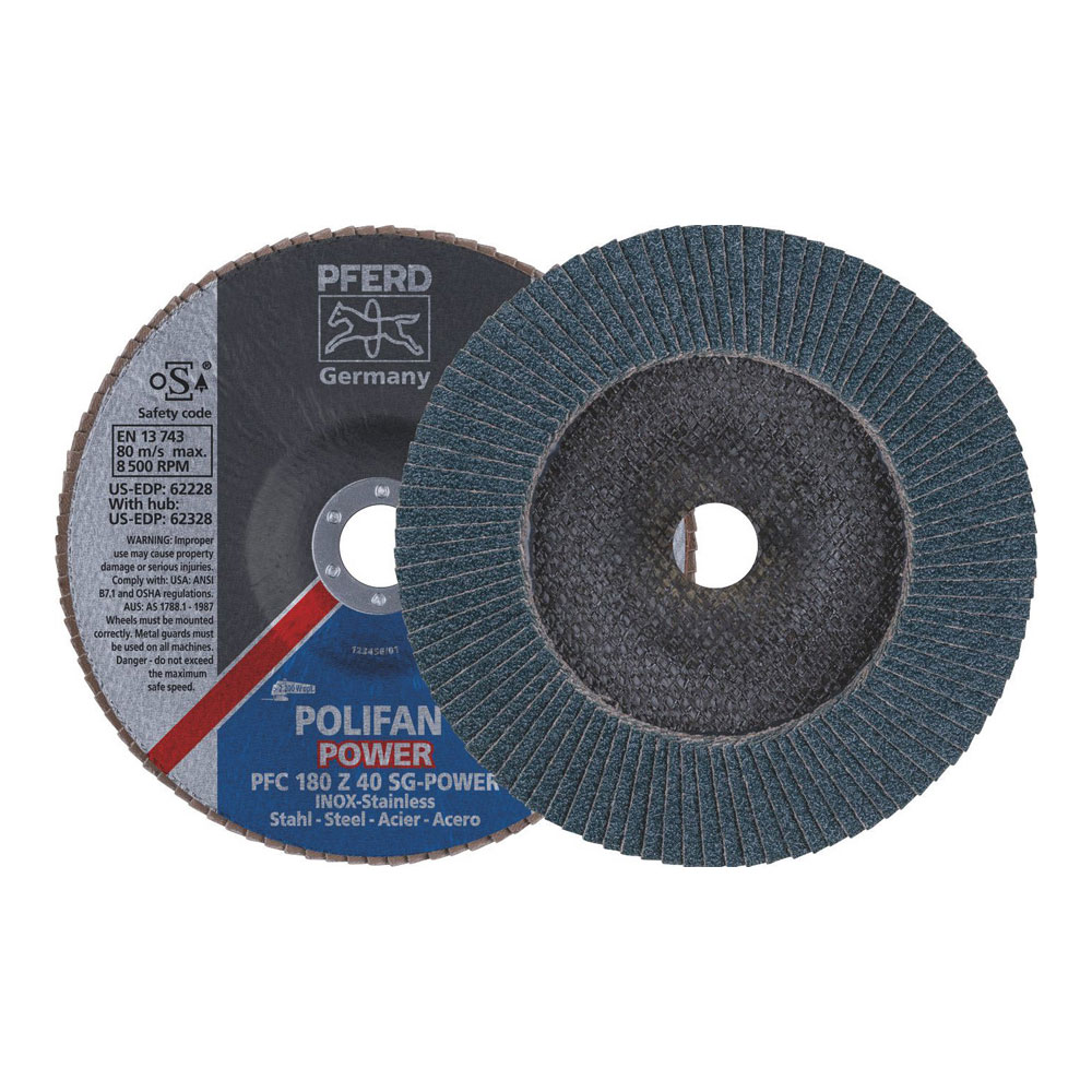 POLIFAN Flap Disc Premium Zirconia - STEEL / INOX PFC 180 Z 40 SG - POWER - Bolts & Industrial ...