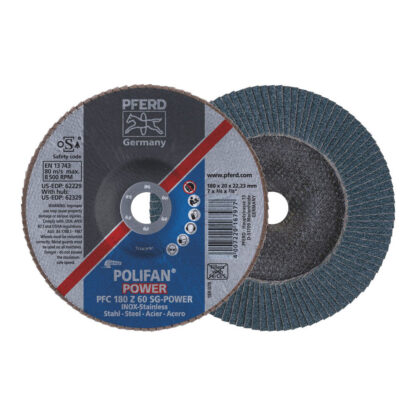 POLIFAN Flap Disc Premium Zirconia - STEEL / INOX PFC 180 Z 60 SG ...