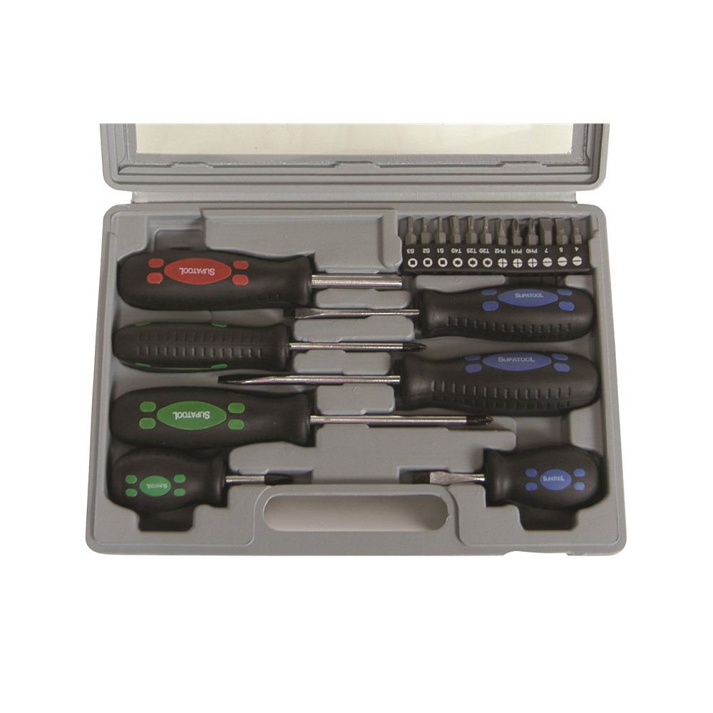Supatool Screwdriver & Bit Set 19 Piece - Bolts & Industrial Supplies