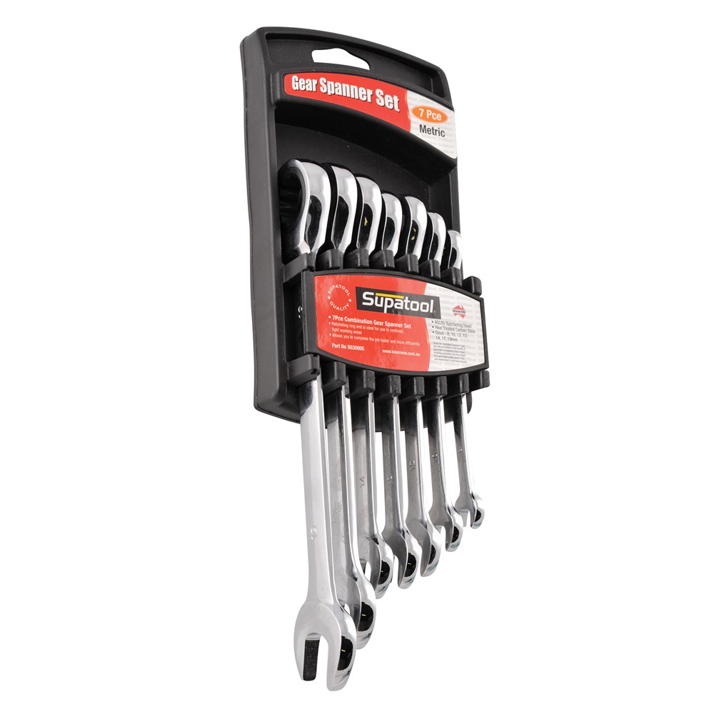 Supatool Combination Gear Spanner Set 7 Piece - Bolts & Industrial Supplies